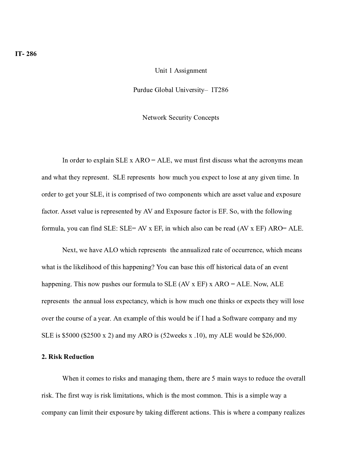 IT286 Unit1 Assignment.docx IT- 286 Unit 1 Assignment Purdue Global Universityâ€“ I - Scholarfriends